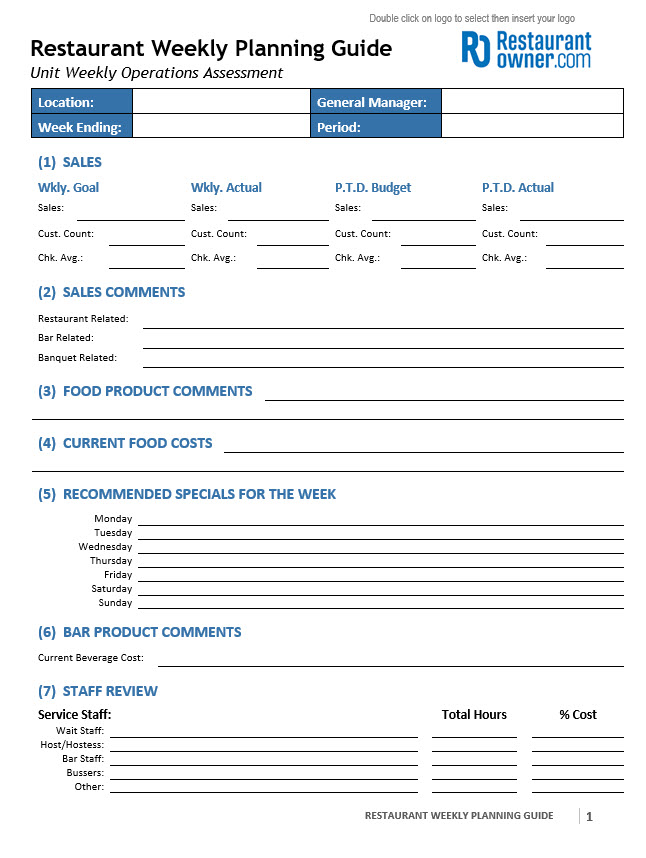 Weekly Planning: Big Plans Require Small Steps | Restaurant Business ...