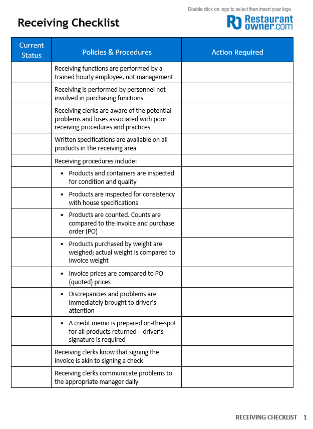 Download Our Customizable Restaurant Checklists | RestaurantOwner